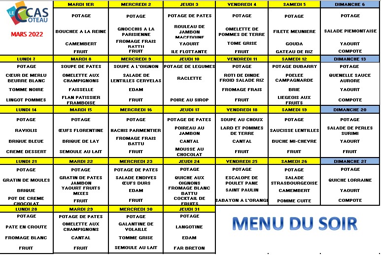 Menus du mois - EHPAD LE PARC Menus du mois - EHPAD LE PARC